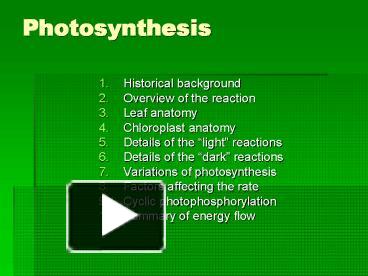 PPT – Photosynthesis PowerPoint presentation | free to view - id ...