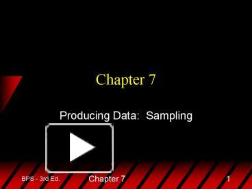 PPT – Producing Data: Sampling PowerPoint presentation | free to view ...