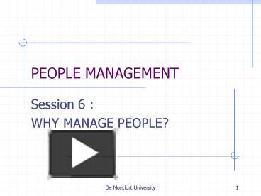 PEOPLE MANAGEMENT presentation | free to view