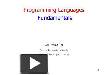 PPT – Programming Languages Fundamentals PowerPoint presentation | free ...