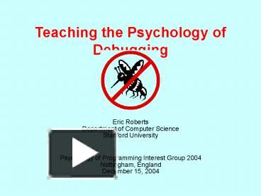 PPT – Eric Roberts Department of Computer Science Stanford University ...