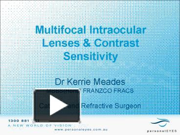 Multifocal Intraocular Lenses presentation | free to view