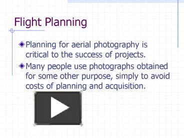 Flight Planning presentation | free to view