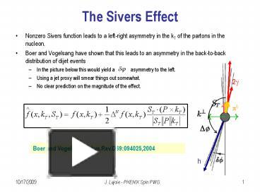 The Sivers Effect presentation | free to view