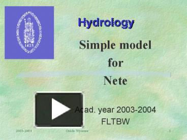 Hydrology presentation | free to view