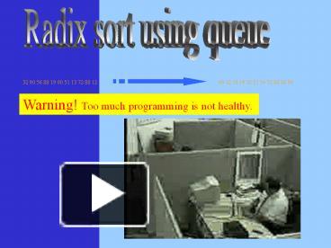 Radix sort using queue presentation | free to download