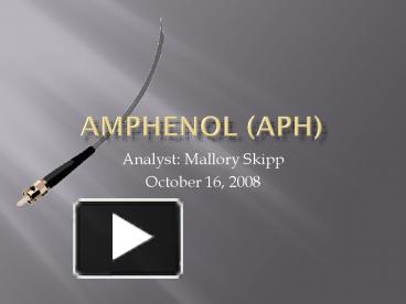 AMPHENOL APH presentation | free to view