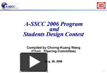 PPT – ASSCC 2006 Program and Students Design Contest PowerPoint ...