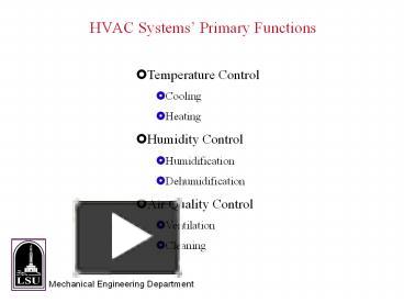 HVAC Systems presentation | free to view