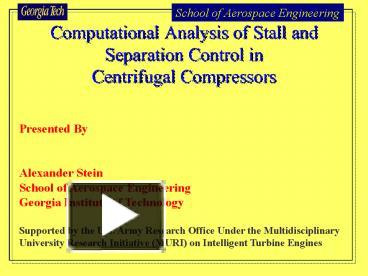 PPT – Computational Analysis of Stall and Separation Control in ...