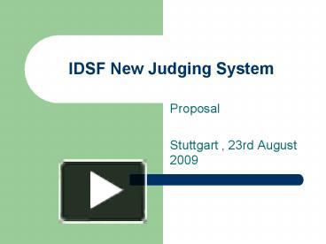 IDSF New Judging System presentation | free to view