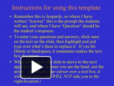 PPT – Instructions for using this template. PowerPoint presentation ...