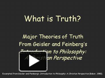 What is Truth presentation | free to view