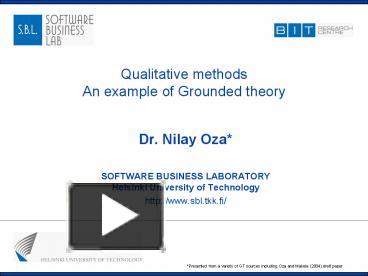 PPT – Qualitative methods An example of Grounded theory PowerPoint ...