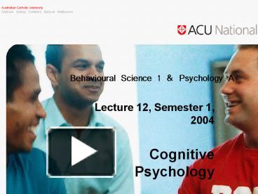 Behavioural Science 1 presentation | free to view