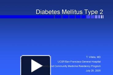 PPT – Diabetes Mellitus Type 2 PowerPoint presentation | free to view ...