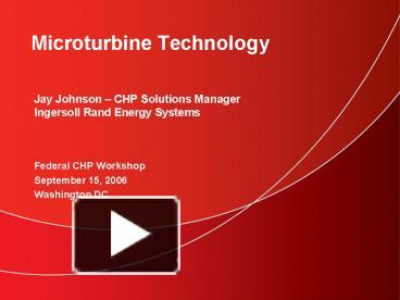 PPT – Microturbine Technology PowerPoint presentation | free to view ...