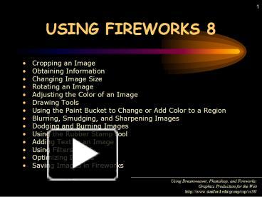USING FIREWORKS 8 presentation | free to view