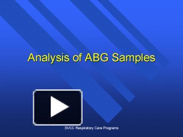 Analysis of ABG Samples presentation | free to view