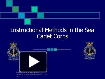 Instructional Methods in the Sea Cadet Corps presentation | free to view