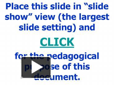 PPT – Place this slide in slide show view the largest slide setting and ...
