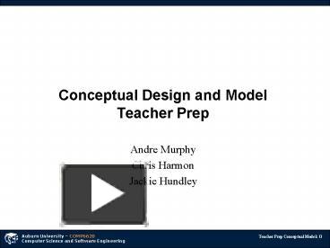 PPT – Conceptual Design and Model Teacher Prep PowerPoint presentation ...
