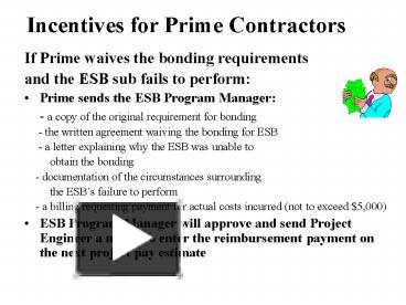 PPT – Incentives for Prime Contractors PowerPoint presentation | free ...