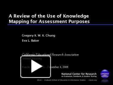 A Review of the Use of Knowledge Mapping for Assessment Purposes ...
