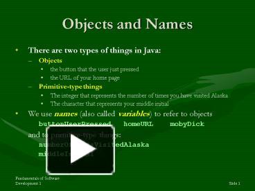 Objects and Names presentation | free to view