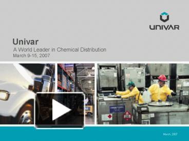 PPT – Univar PowerPoint presentation | free to view - id: 1189c1-N2IzZ
