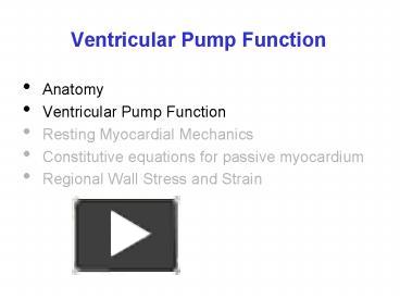 Ventricular Pump Function presentation | free to view
