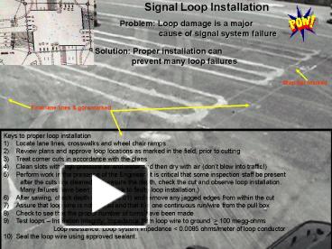 Signal Loop Installation presentation | free to view