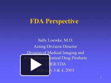 FDA Perspective presentation | free to view