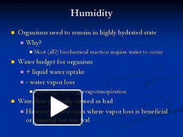 PPT – Humidity PowerPoint presentation | free to view - id: 11911c-YThkM