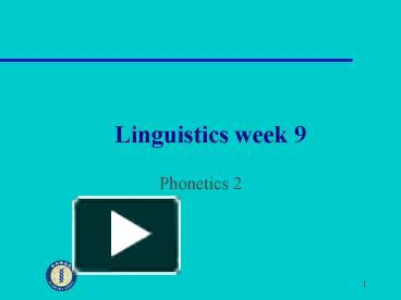 PPT – Linguistics week 9 PowerPoint presentation | free to view - id ...