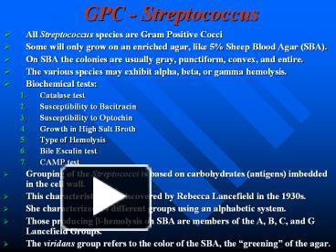 GPC Streptococcus presentation | free to view