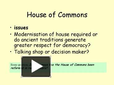 PPT – House of Commons PowerPoint presentation | free to view - id ...