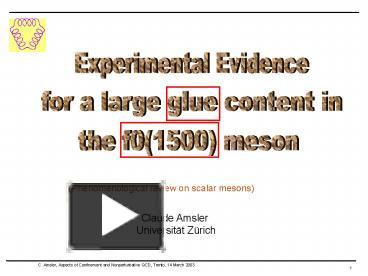PPT – Claude Amsler PowerPoint presentation | free to view - id: 119b95 ...