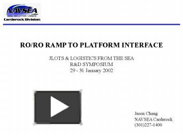 RORO RAMP TO PLATFORM INTERFACE presentation | free to view