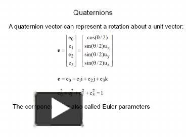 PPT – Quaternions PowerPoint presentation | free to download - id ...