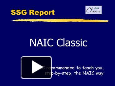 SSG Report presentation | free to download