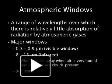 Atmospheric Windows presentation | free to view