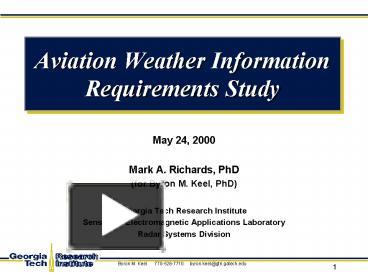 PPT – Aviation Weather Information Requirements Study PowerPoint ...