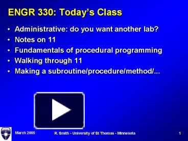 PPT – ENGR 330: Todays Class PowerPoint presentation | free to download ...