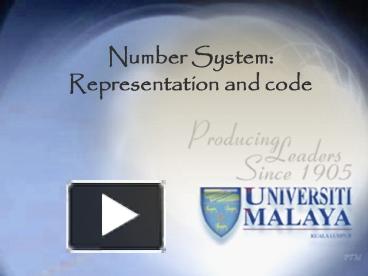 PPT – Number System: Representation and code PowerPoint presentation ...