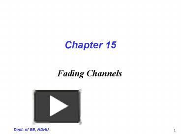 Fading Channels presentation | free to download