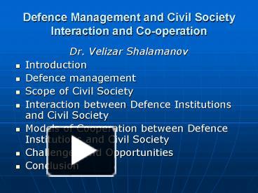 PPT – Defence Management and Civil Society Interaction and Cooperation ...