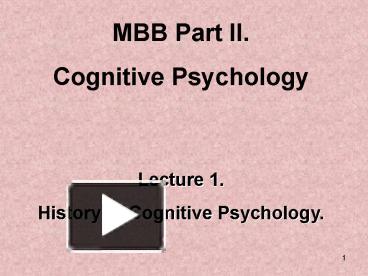 MBB Part II. presentation | free to view