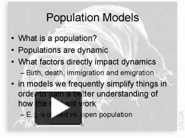 Population Models presentation | free to view
