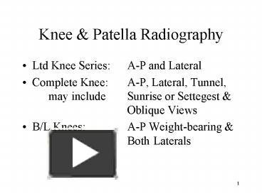 PPT – Knee PowerPoint presentation | free to view - id: 11aecc-YTRjN